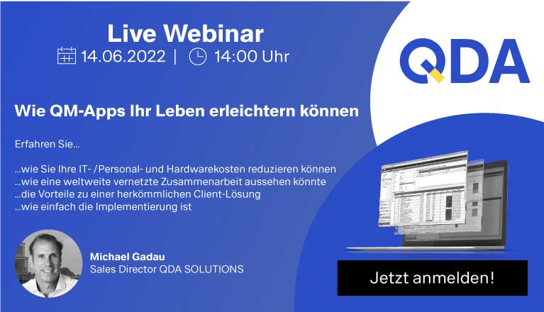 Live Webinar: QM-Apps - QDA SOLUTIONS